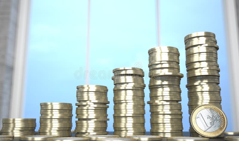 Euro coins chart stock illustration. Illustration of money - 130595539