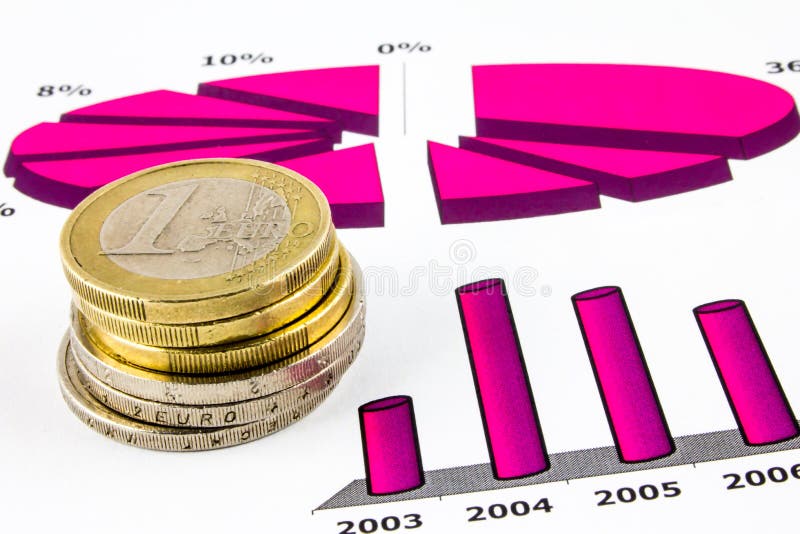 Euro Coins and charts stock photo. Image of earning, bucks - 24144590