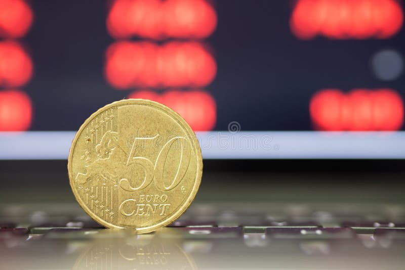 Euro Coins on Computer Keyboard Stock Photo - Image of capital ...