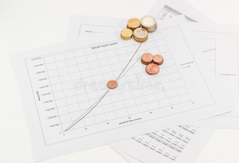 Euro Coins on the Line Chart and the Data Table Stock Image - Image of ...