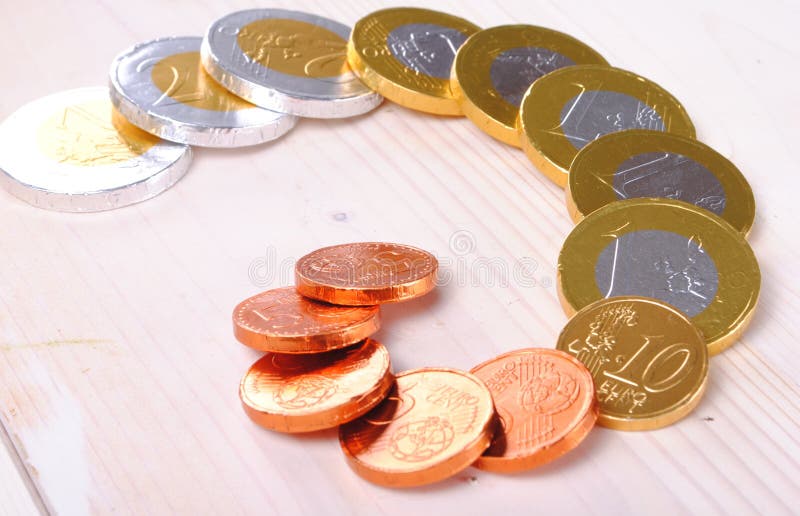 Euro Coins Made of Chocolate Stock Photo - Image of chocolate ...