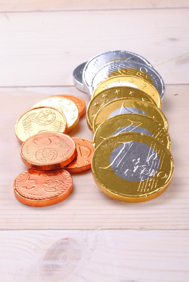 Euro Coins Made of Chocolate Stock Photo - Image of chocolate ...