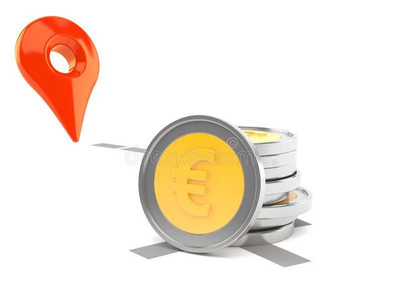 Position Marker Isolated on White and Transparent Background. Red ...