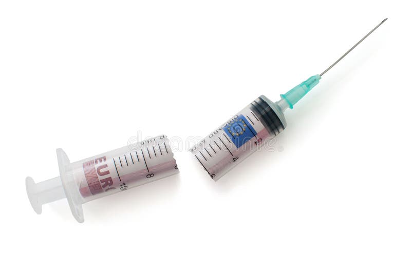 Medication in a Syringe and Broken Vial Stock Image - Image of ...