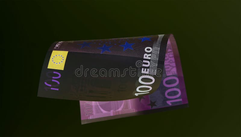 Euro Currency (banknotes ) in UV Light Protection Stock Illustration ...