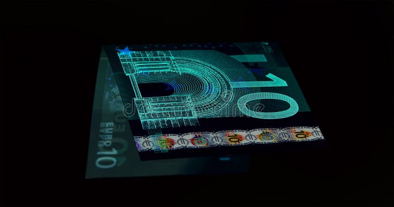Euro Currency (banknotes ) in UV Light Protection Stock Photo - Image ...