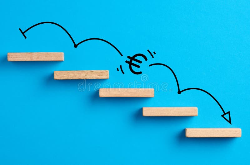 Euro Currency Falls Down. Decrease in Exchange Rate, Devaluation, and ...