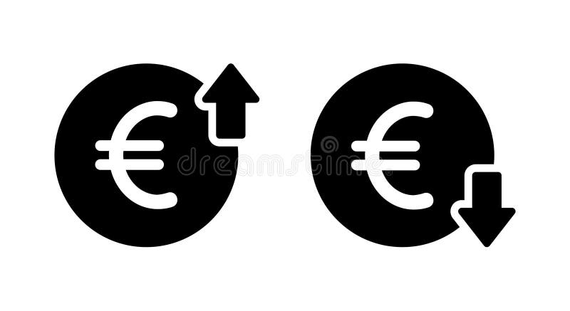 Euro Currency Up Down Icon. Europe Money Increase and Decrease Sign Symbol Stock Illustration ...