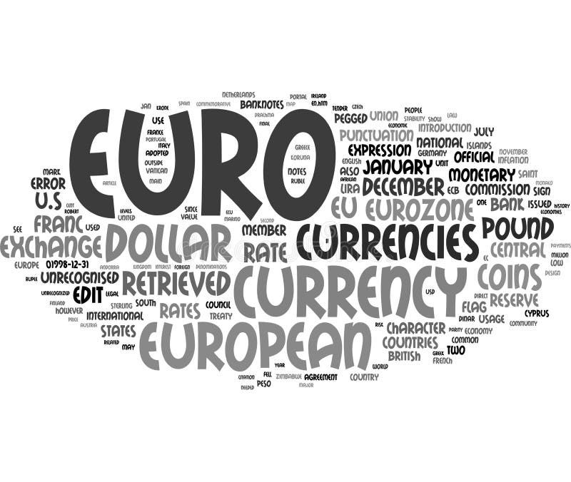 Euro currency word cloud stock illustration. Illustration of capital ...