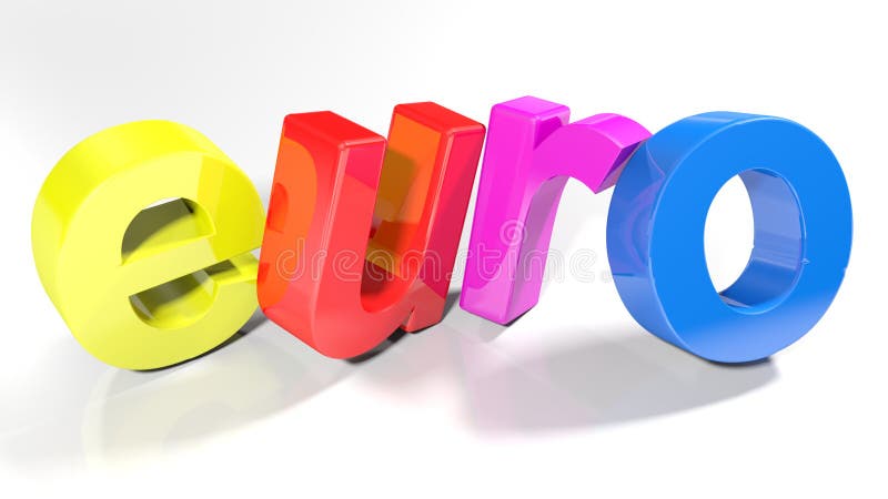 Euro 3D Colorful Write - 3D Rendering Stock Illustration - Illustration ...