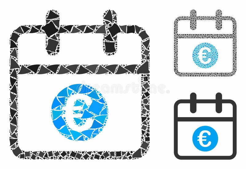 Euro Day Mosaic Icon of Trembly Pieces Stock Illustration ...