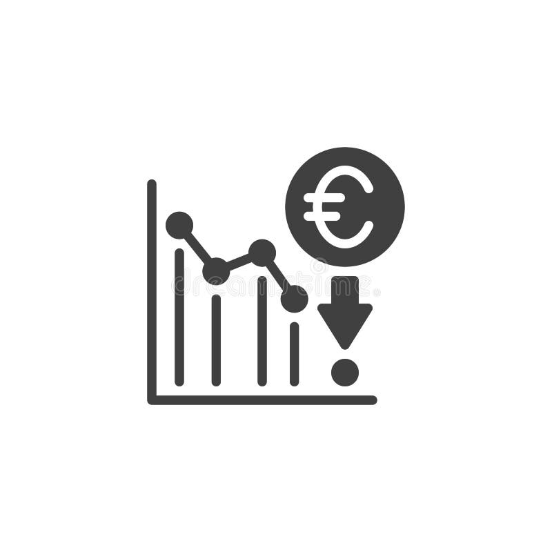 Euro decline line icon stock vector. Illustration of graphics - 261302050