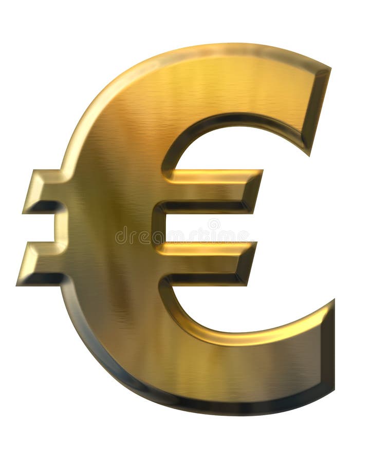 Símbolo De Moneda Euro Del Oro 3d Stock de ilustración - Ilustración de ...