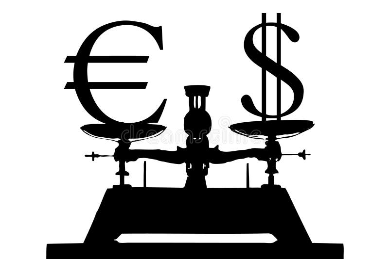 Euro and dollar stock vector. Illustration of euro, wealth - 5434253