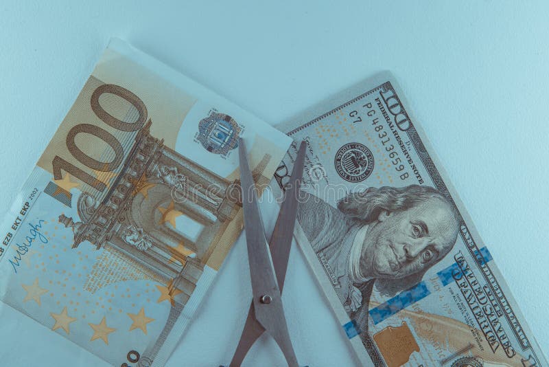 Euro Dollar Conflicts, Banknote Dollar and Banknote Euro, Euro Vs ...