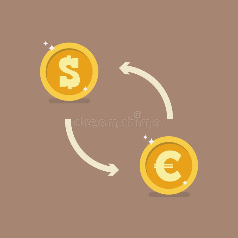 Euro and Dollar Currency Exchange Stock Vector - Illustration of forex ...