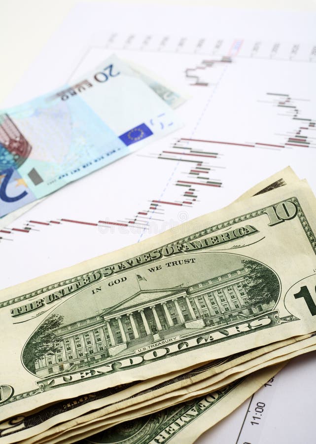 Dollar-euro forex trading stock photo. Image of notes - 13133108