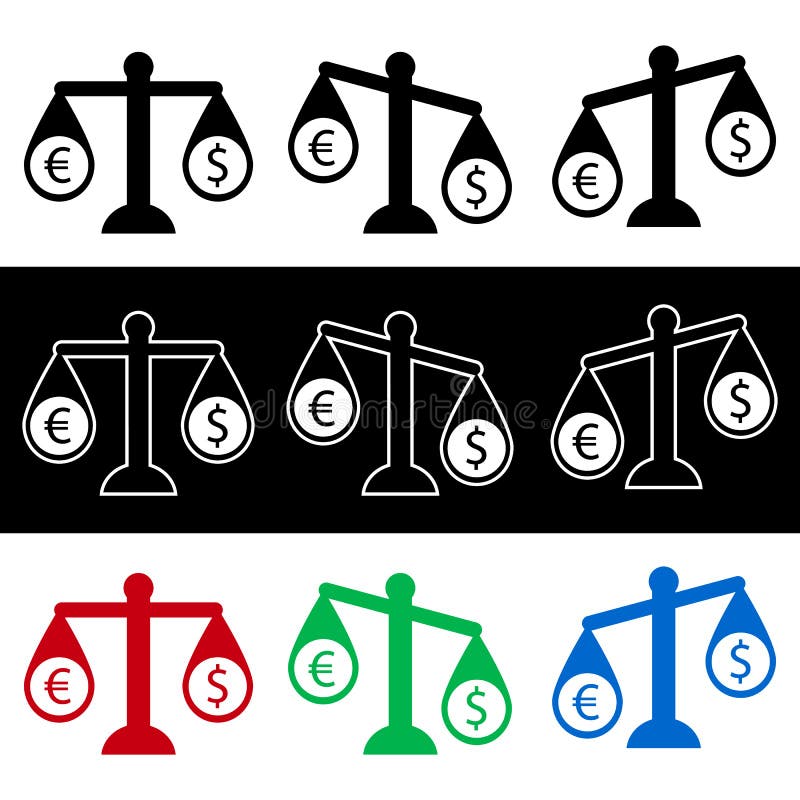 Euro and Dollar Scales stock vector. Illustration of international ...