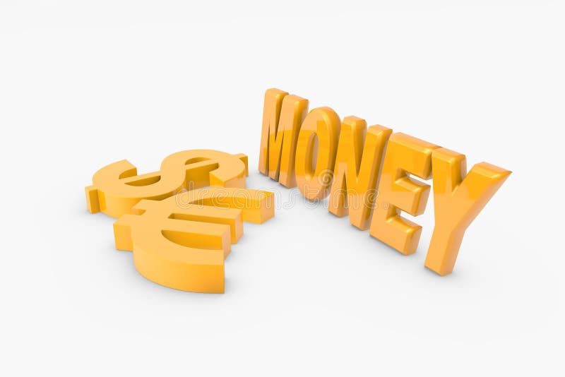 Euro and Dollar Sign with Graph Stock Illustration - Illustration of ...