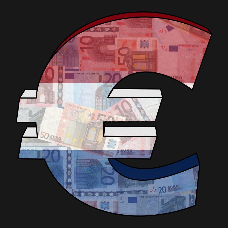 Euro with Dutch flag stock illustration. Illustration of finance - 6995614