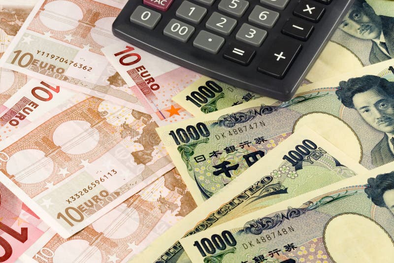 Euro en Japanse valuta stock foto. Image of financiën - 3510000