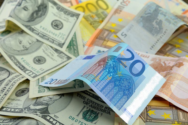 Euro exchange rate growth. stock photo. Image of rate - 9235366