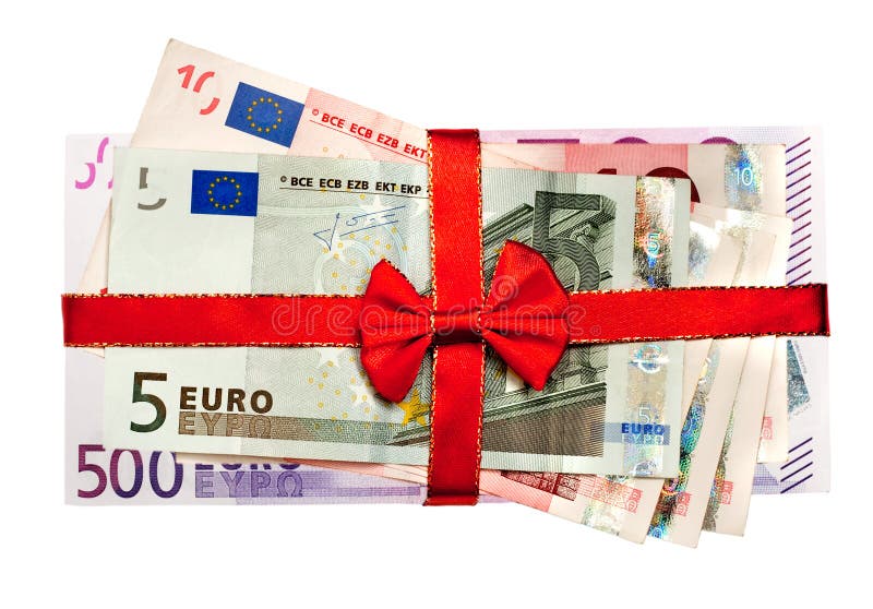 Euro Factures Avec La Bande Rouge Photo stock - Image du incitation ...