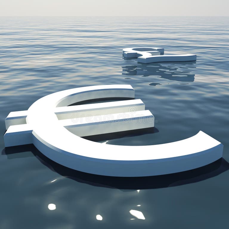 Euro Floating and Pound Going Away Stock Image - Image of financial ...