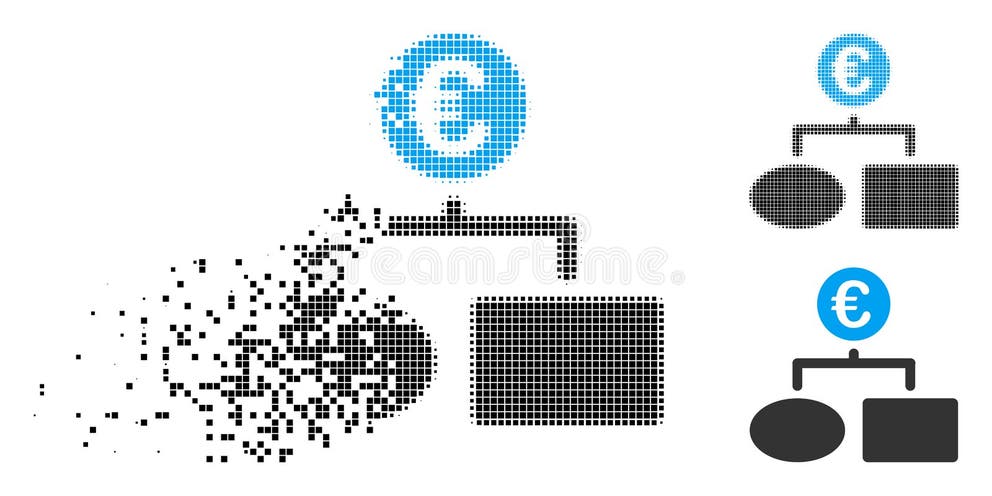 Broken Dot Halftone Euro Flow Chart Icon Stock Vector - Illustration of ...