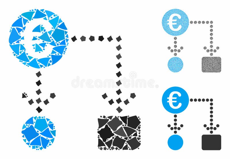 Euro Flow Chart Mosaic Icon of Inequal Elements Stock Vector ...