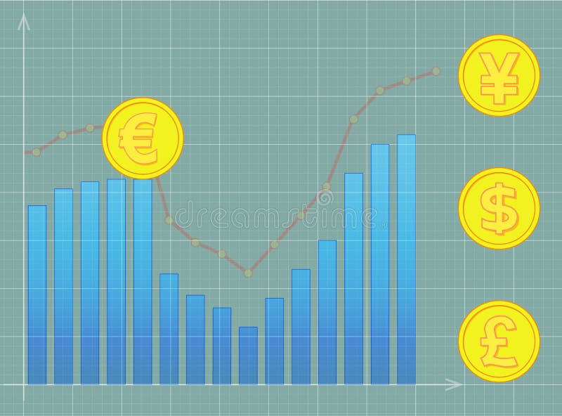 Euro in front of recession stock illustration. Illustration of currency ...