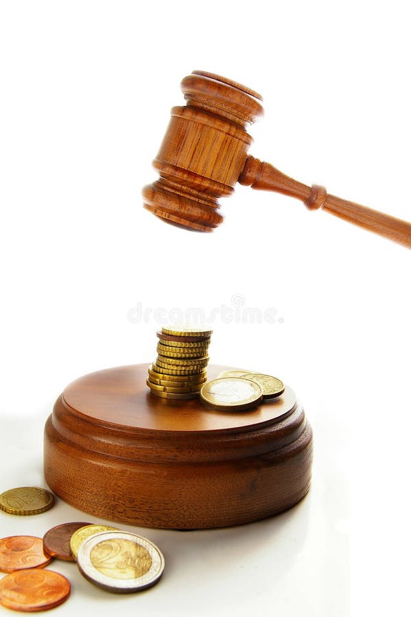 Coins and gavel stock photo. Image of lawyer, coins, financial - 74910156
