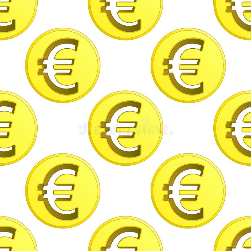 Euro Golden Coin Symbol Pattern Tile Vector Stock Vector - Illustration ...