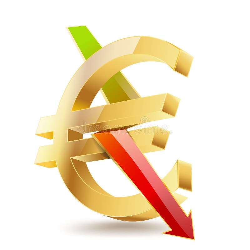 Euro golden symbol stock vector. Illustration of graph - 46850140