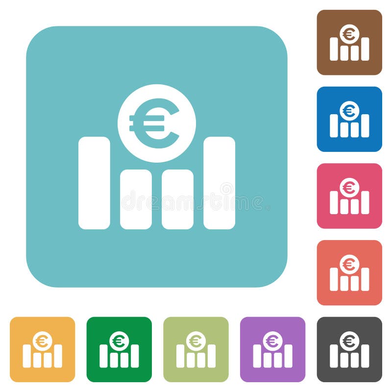 Euro graph flat icons stock vector. Illustration of plan - 186534964