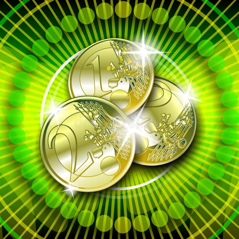 Euro on green background stock illustration. Illustration of toke - 4312050