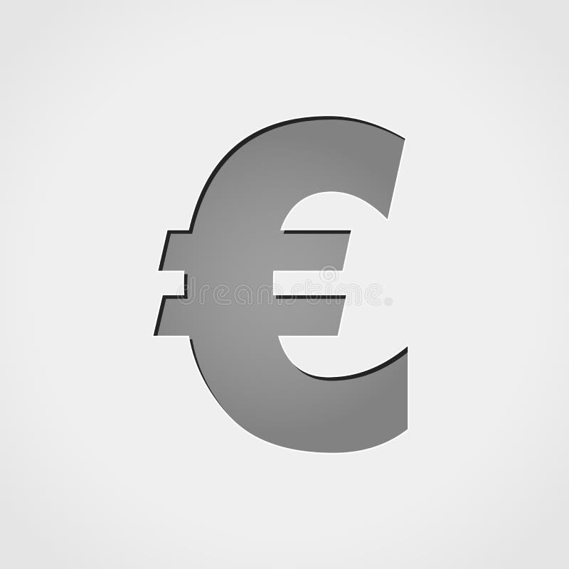 Euro grey icon stock vector. Illustration of symbol - 107897509