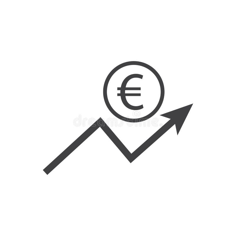 Euro Growth Icon with Arrow Sign. Earnings Increase Stock Vector ...