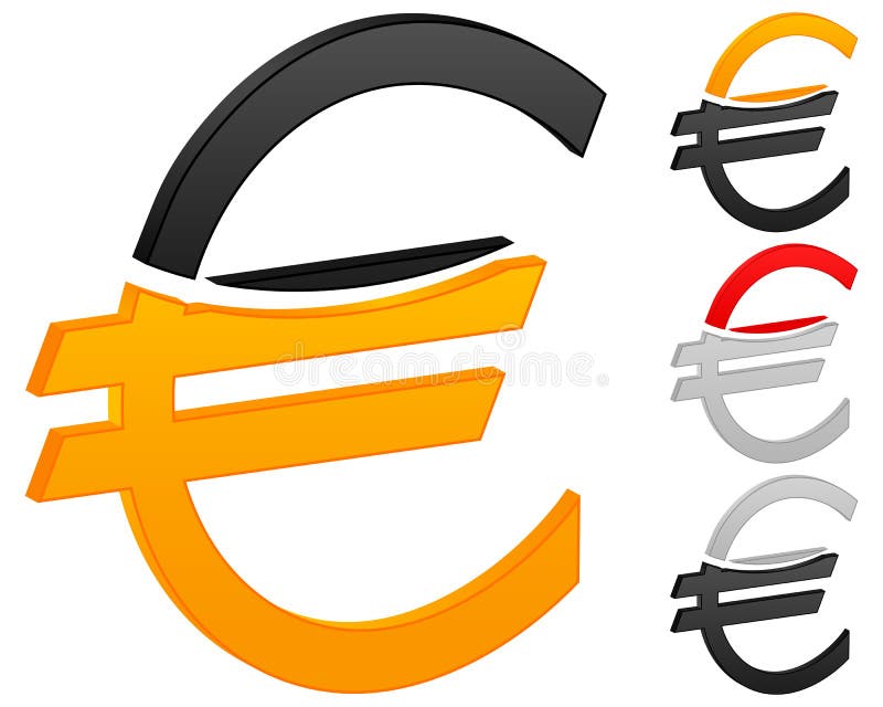 Euro Icon with Shadow and Gradient. Vector Illustration Stock Vector ...