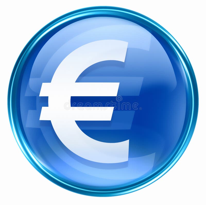 Euro icon blue stock illustration. Illustration of metallic - 4660496