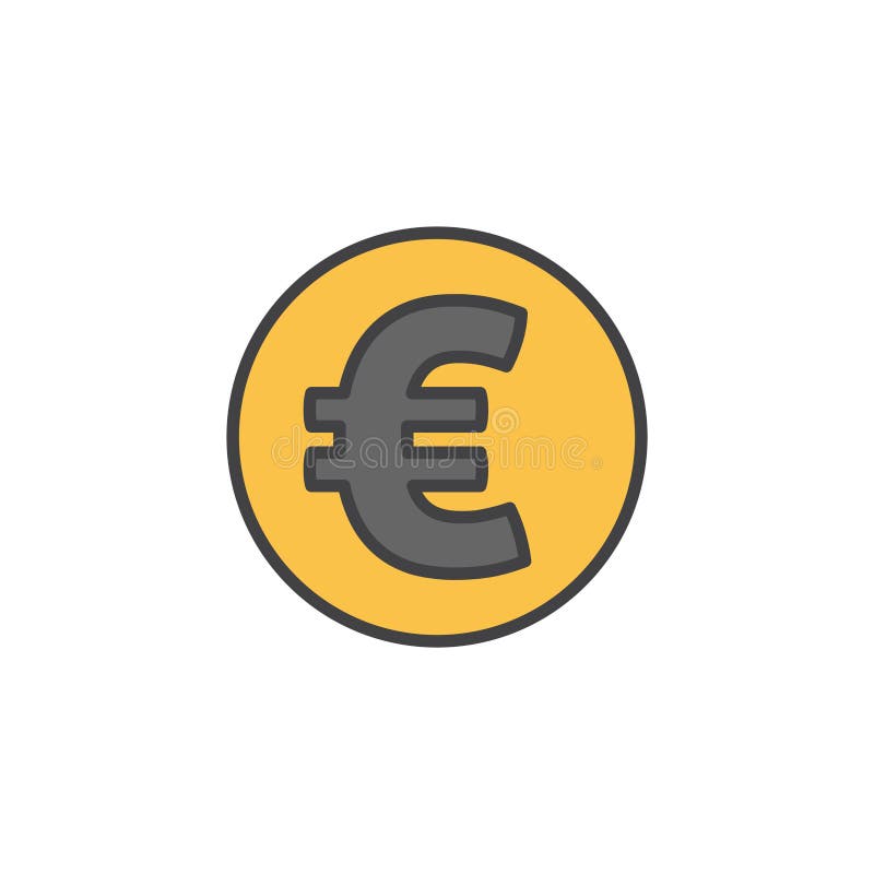 Euro Icon in Colored Version Stock Vector - Illustration of concept ...