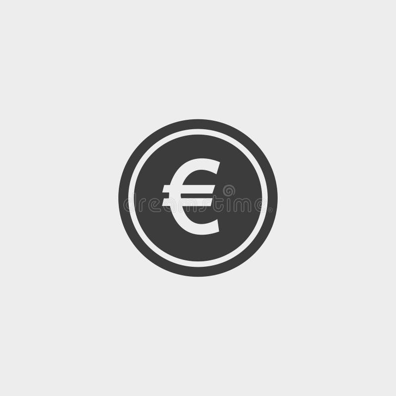 Euro Icon in a Flat Design in Black Color. Vector Illustration Eps10 ...