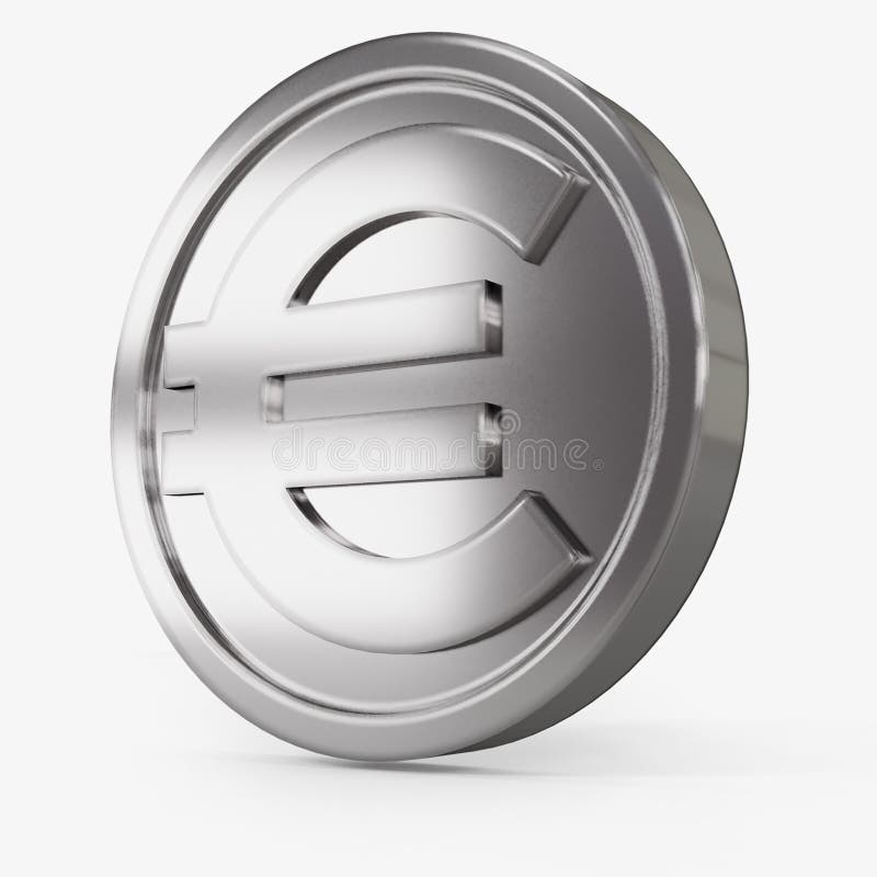 Euro Icon Silver Color 3D Currency Symbols Stock Illustration ...