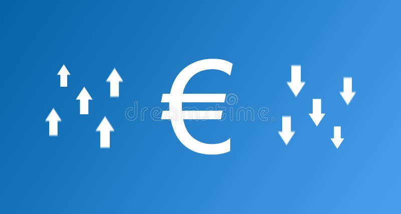 Euro Icon with Up and Down Arrows Stock Illustration - Illustration of ...