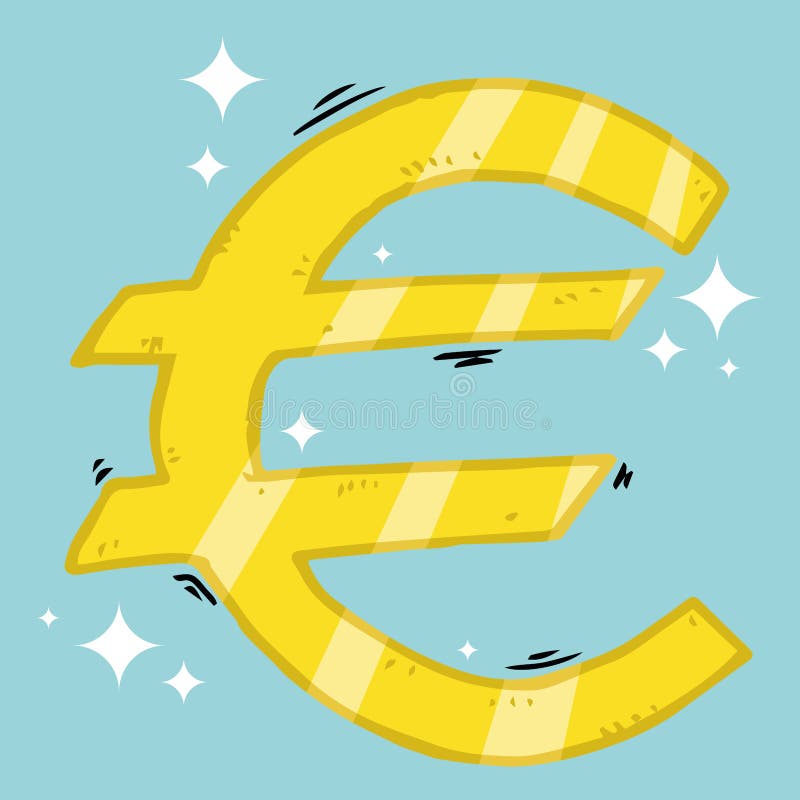 Euro Icon. Vector Illustration of Euro Sign. Hand Drawn Euro Sign Stock ...