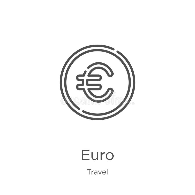 Euro Icon Vector from Money Collection. Thin Line Euro Outline Icon ...