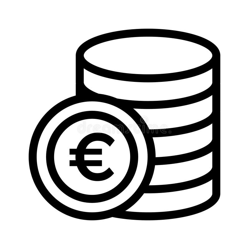 Euro icona della moneta illustrazione vettoriale. Illustrazione di ...