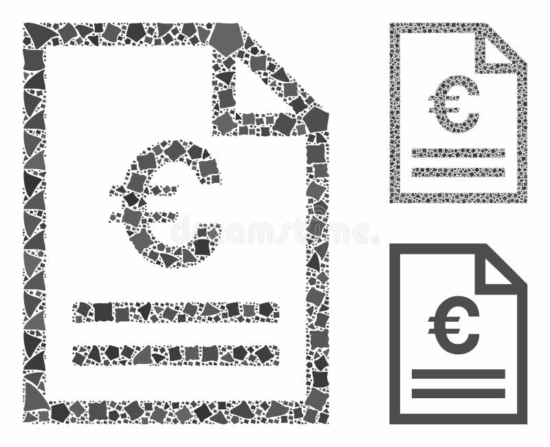 Euro Invoice Page Composition Icon of Bumpy Pieces Stock Illustration ...