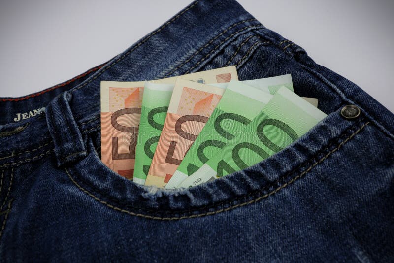 Euro in jeans stock photo. Image of blue, textile, business - 52306978