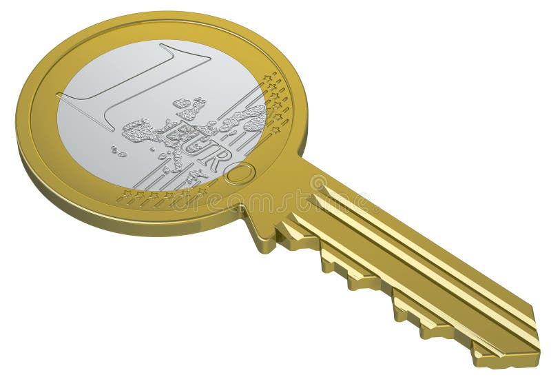 Euro key stock illustration. Illustration of silver, metal - 10934964